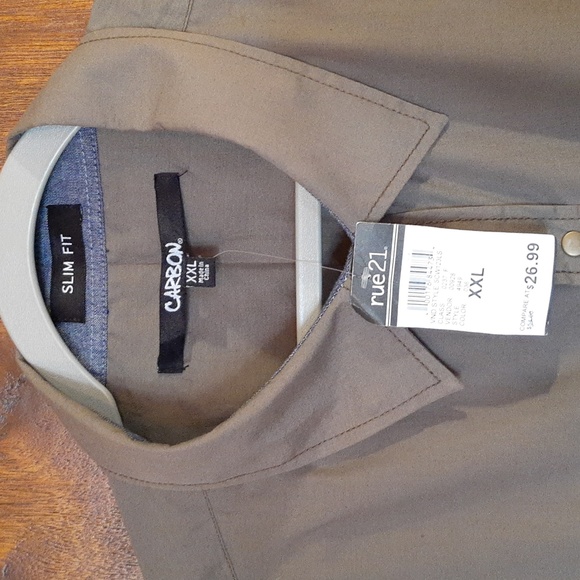 Carbon | Shirts | Nwt Carbon Long Sleeve Snap Front Closure Shirt Olive ...